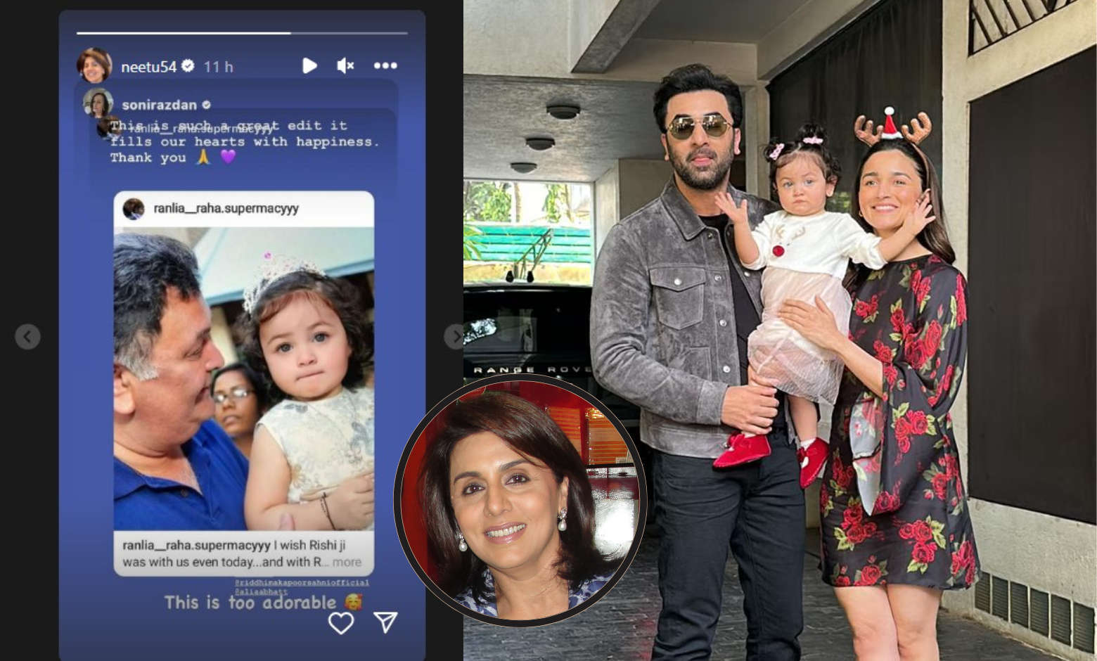 Neetu Kapoor's Heartwarming Response To Edited Picture Of Rishi Kapoor Holding Granddaughter Raha