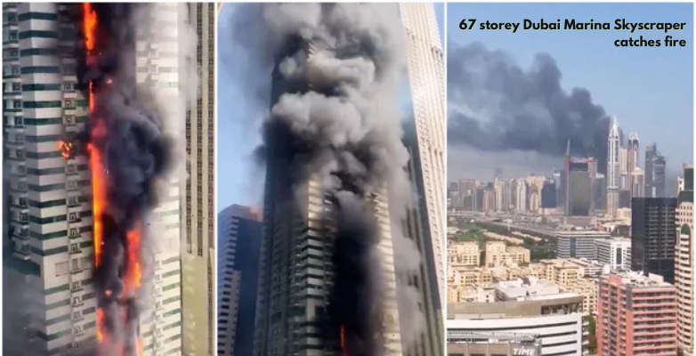 67 Storey Dubai Marina Skyscraper Catches Fire | Nearly 4000 Evacuated