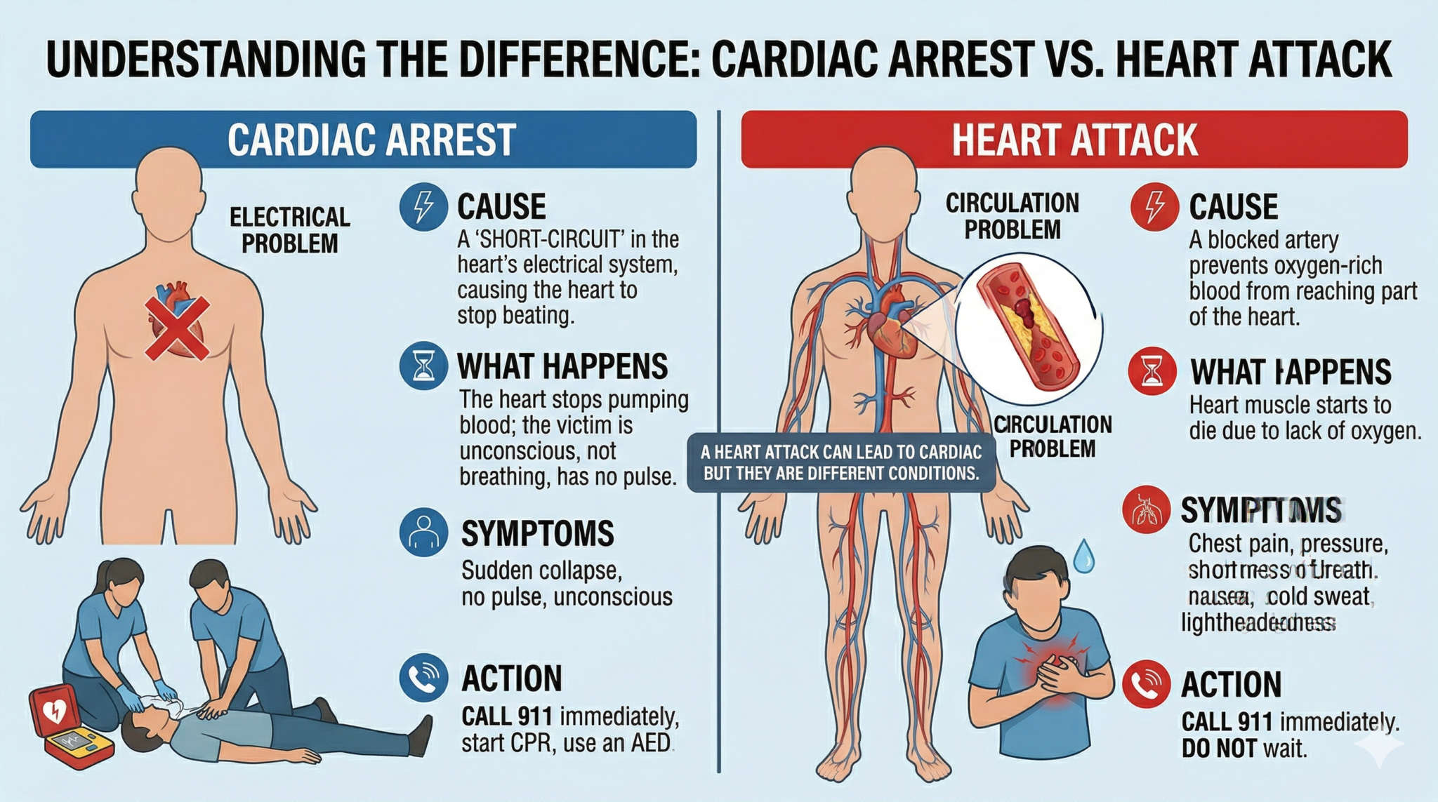Heart Attack Vs Cardiac Arrest: Key Differences, Warning Signs And What ...