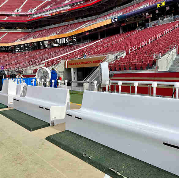 Heating Benches Used by Top Teams to Stay Warm on Sidelines