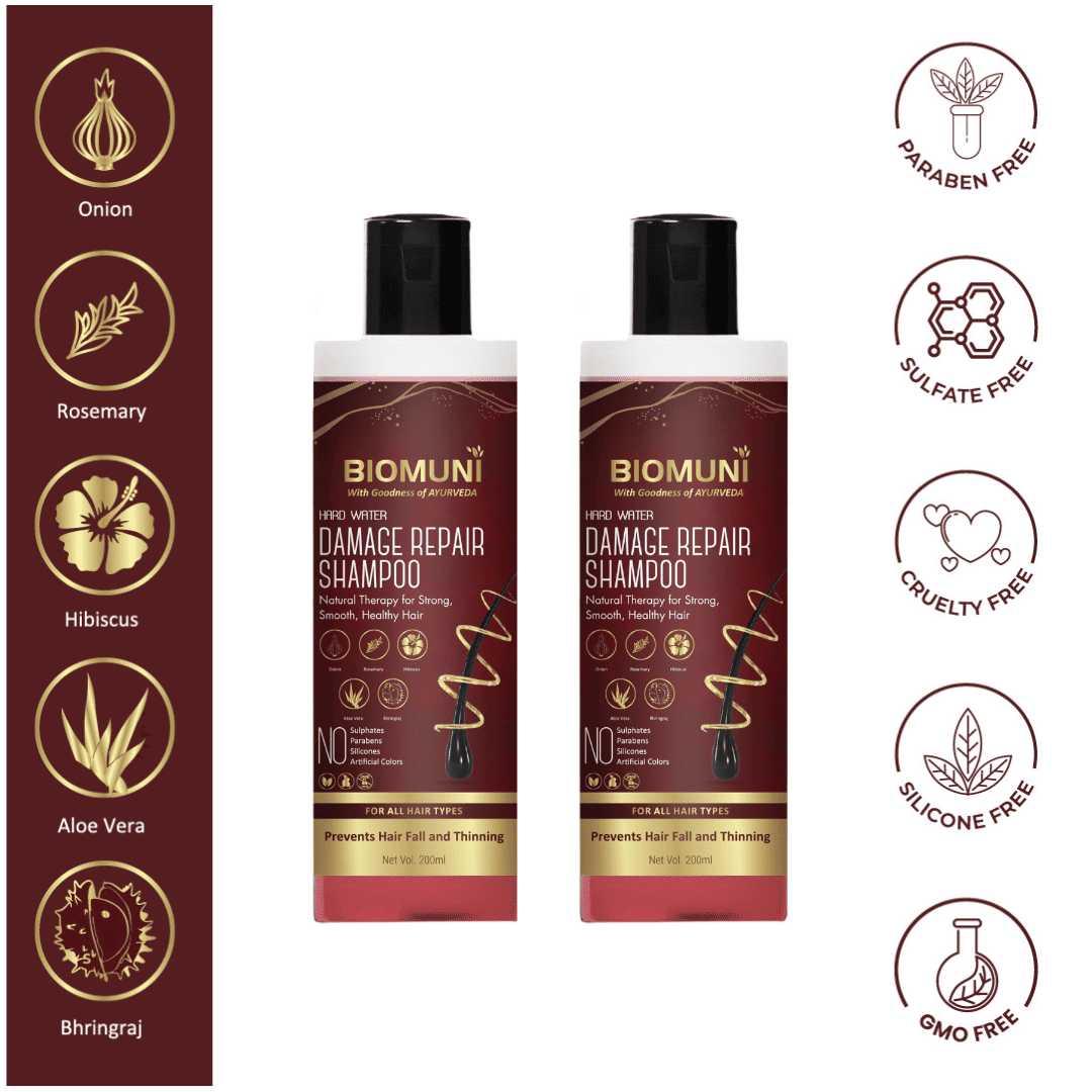 MUNI COMBO- BIOMUNI Natural and Ayurvedic Hard Water Shampoo For Hair ...