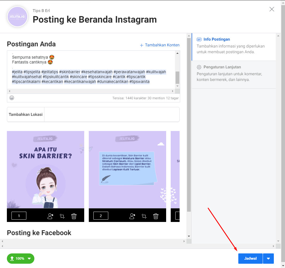 Cara Schedule Post Instagram Menggunakan Creator Studio Facebook ...
