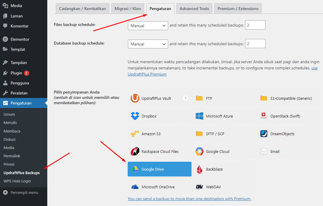 2 Cara Backup WordPress Otomatis dengan UpdraftPlus Gratis