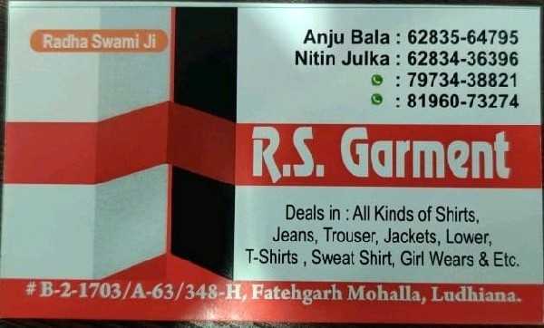 R.S Garments | Wholesale manufacturer in Gandhinagar, Ludhiana