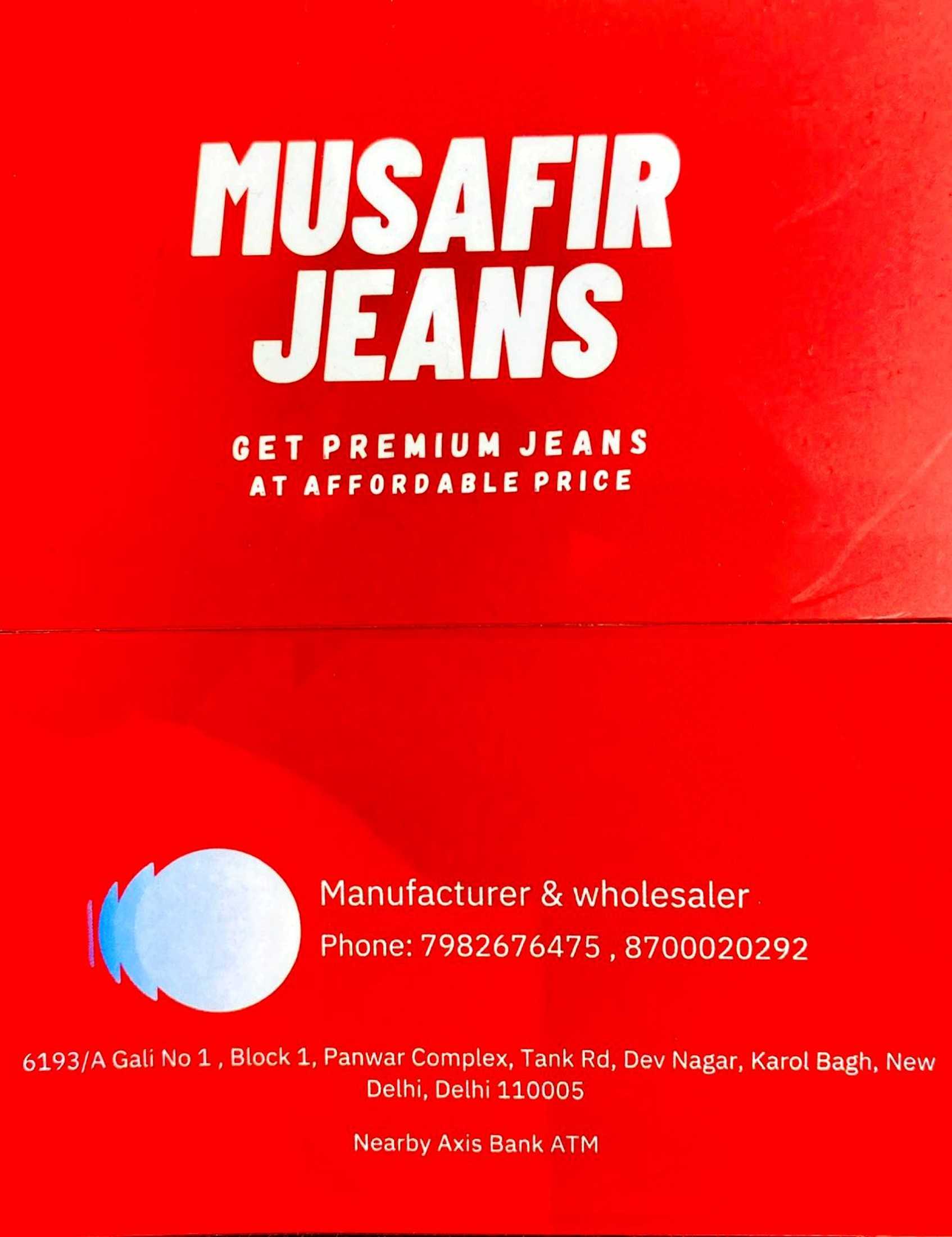 Musafir Jeans | Wholesale manufacturer in Tank Road, Delhi