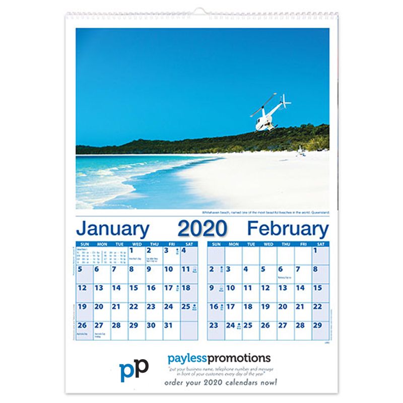 Branded LS02 6 Pages Wall Calendars - Lanscape Design