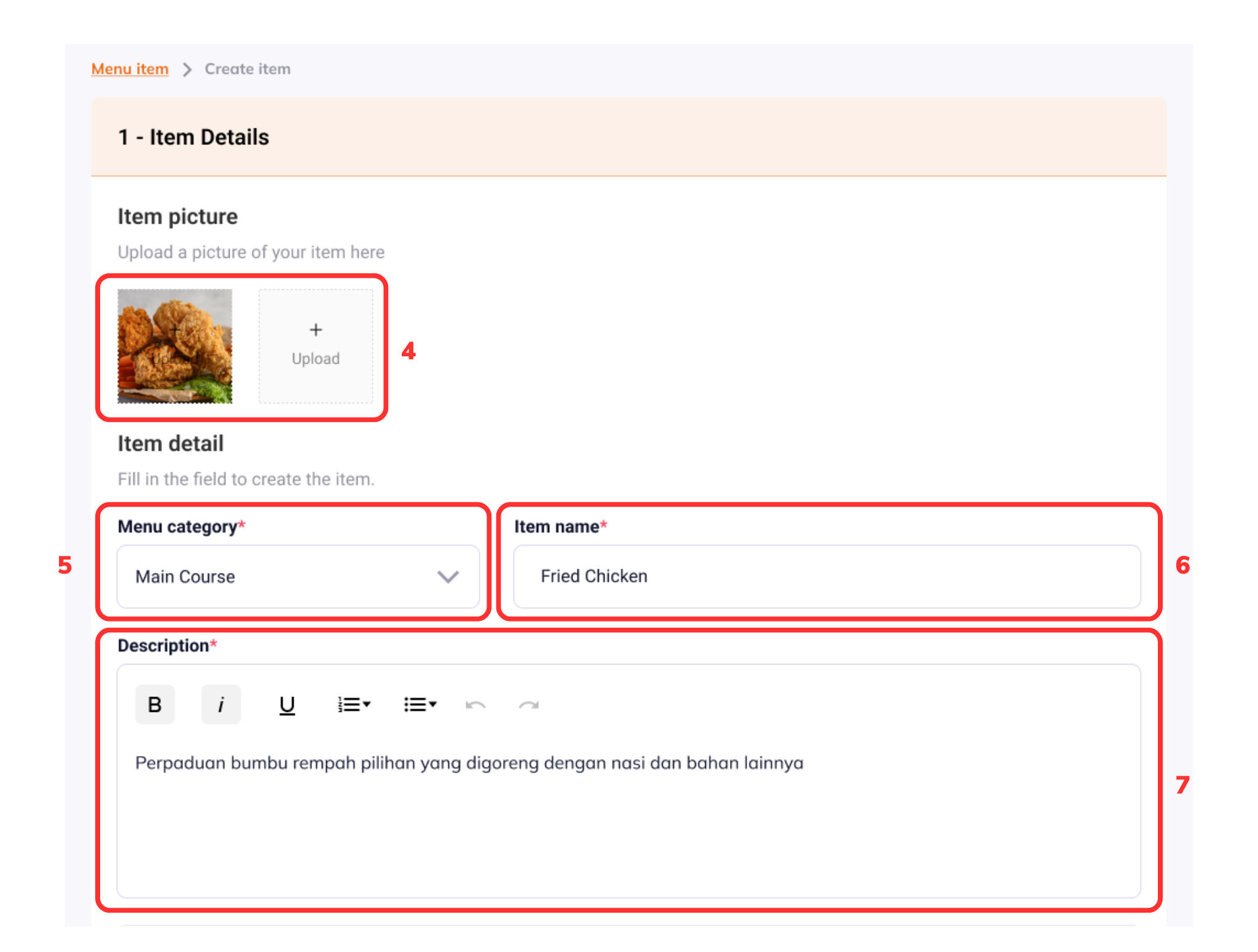 Setelah masuk ke halaman Create Item, Merchant dapat mengunggah “Item ...