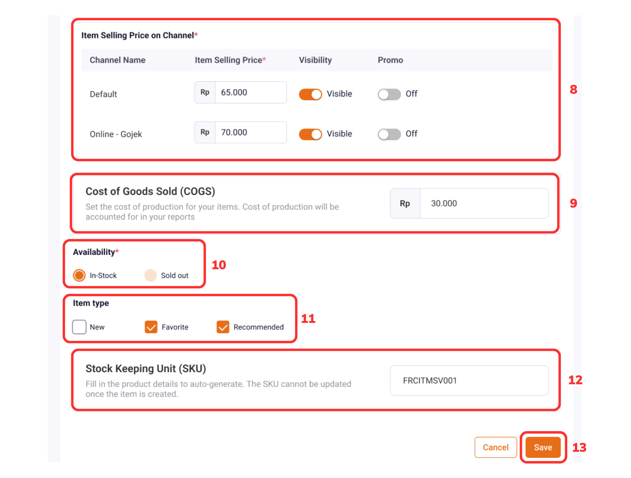 Detail item berhasil disimpan. Merchant juga dapat mengedit detail item yang telah dibuat dengan ...
