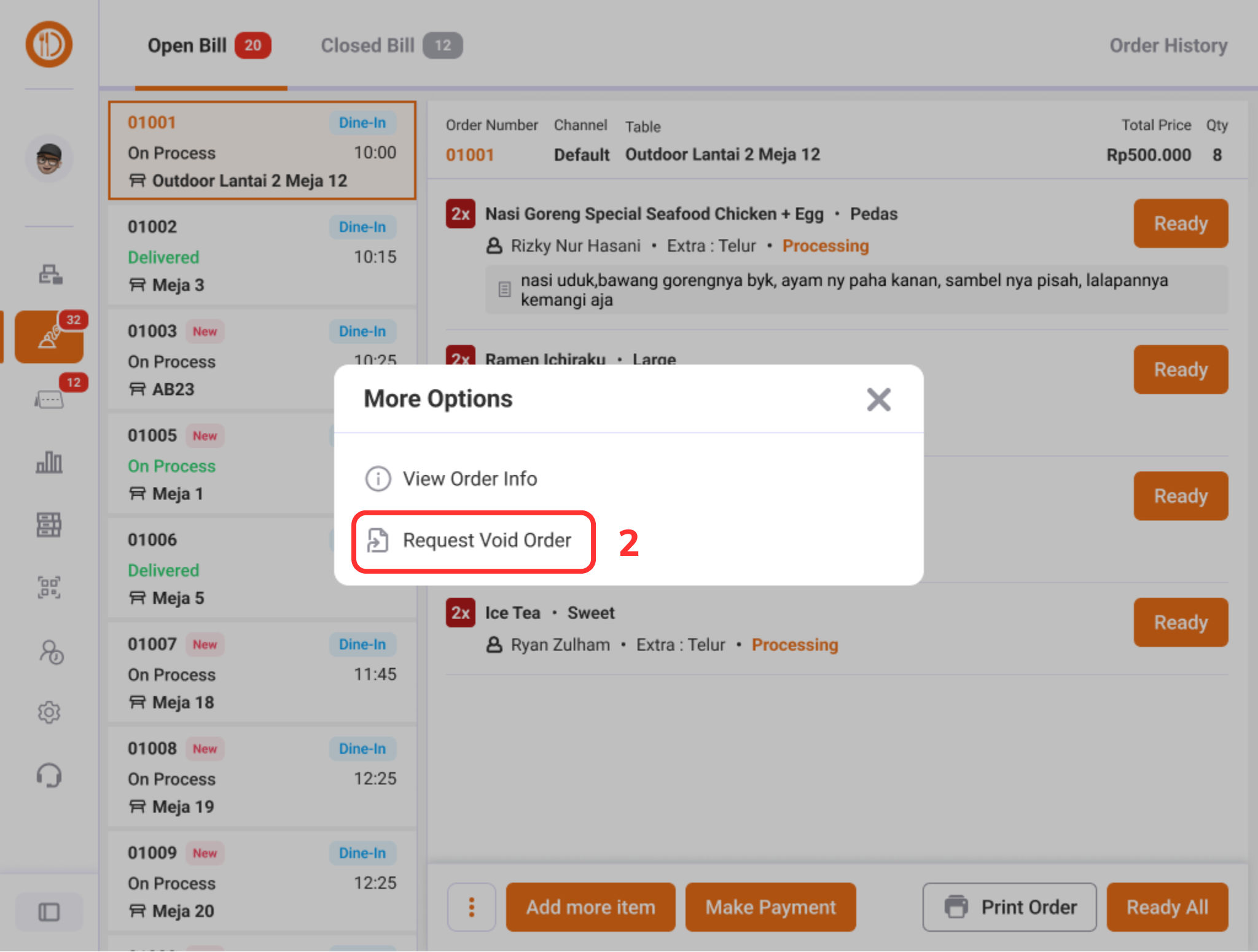 Kemudian pilih “Request V oid Order (2)”