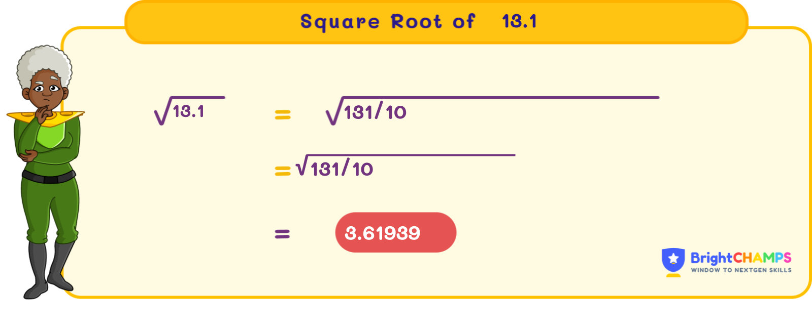 Square Root of 13.1 | How to Find the Value of √13.1 🧮