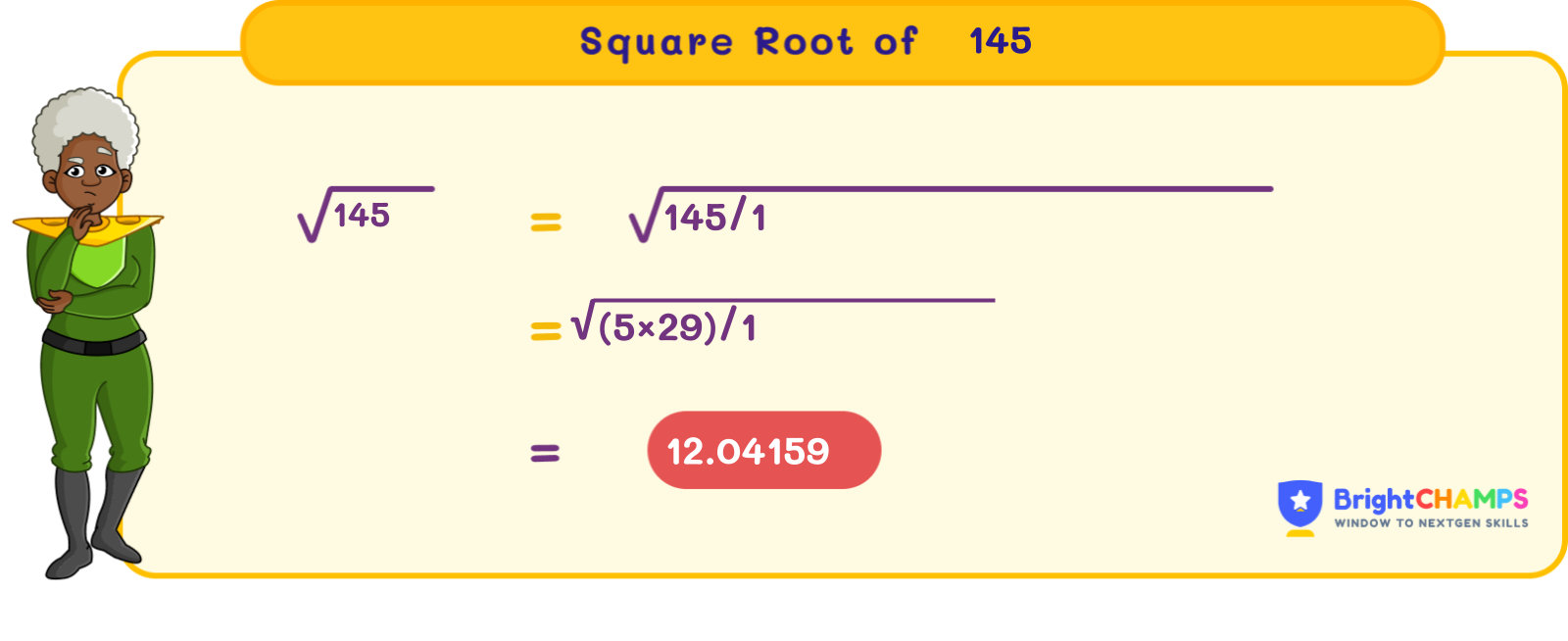 Square Root of 145 | How to Find the Value of √145 🧮
