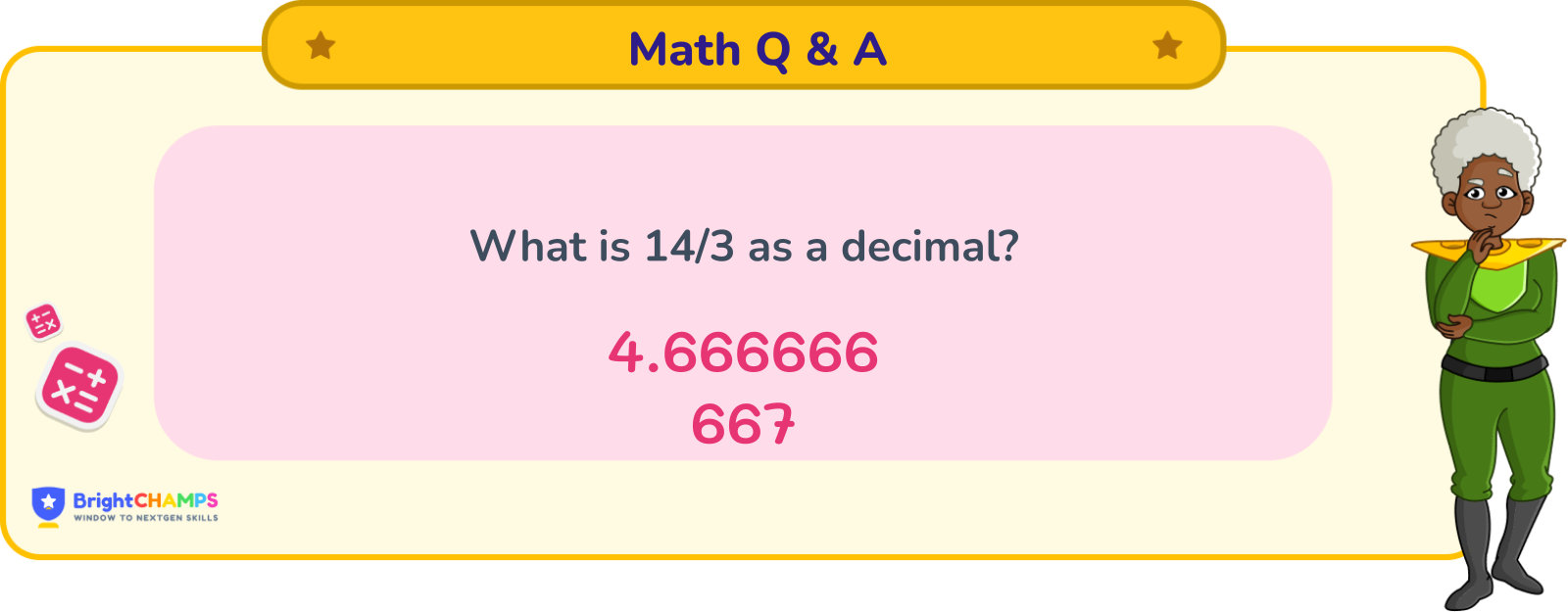 What is 14/3 as a Decimal? [Solved]