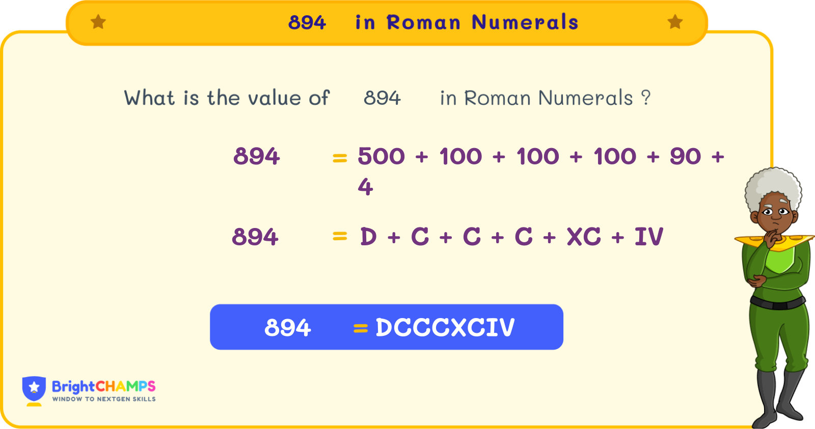 How to Write 894 in Roman Numerals