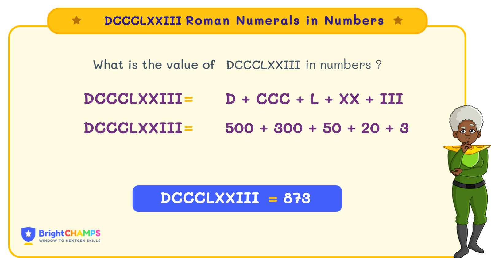 DCCCLXXIII Roman Numerals | How to Write DCCCLXXIII in Numbers