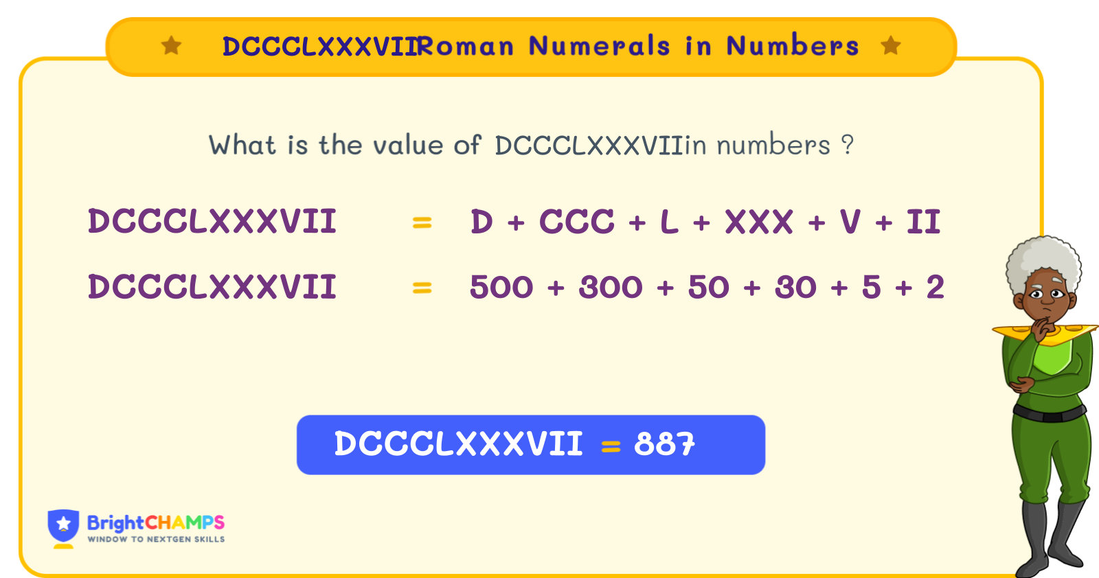 DCCCLXXXVII Roman Numerals | Number form of DCCCLXXXVII