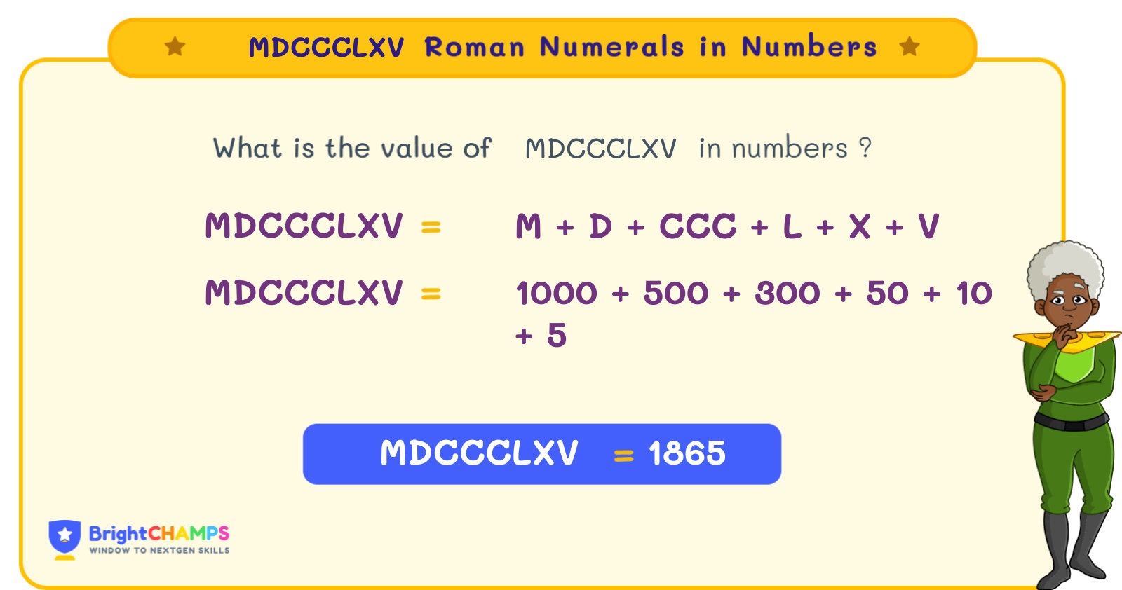 MDCCCLXV Roman Numerals | How to Write MDCCCLXV in Numbers