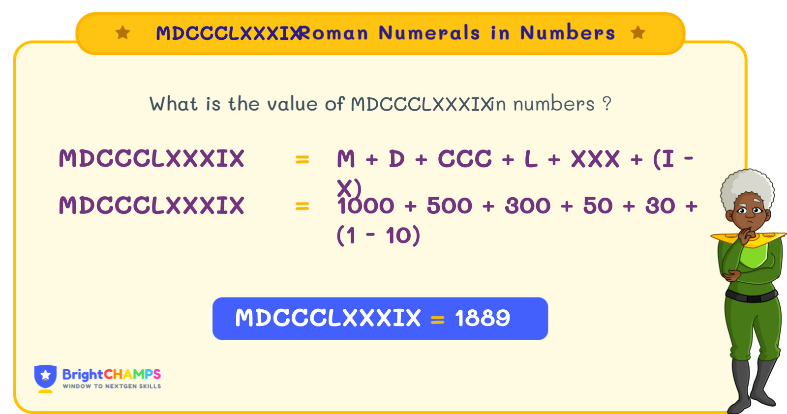 MDCCCLXXXIX Roman Numerals | How to Write MDCCCLXXXIX in Numbers
