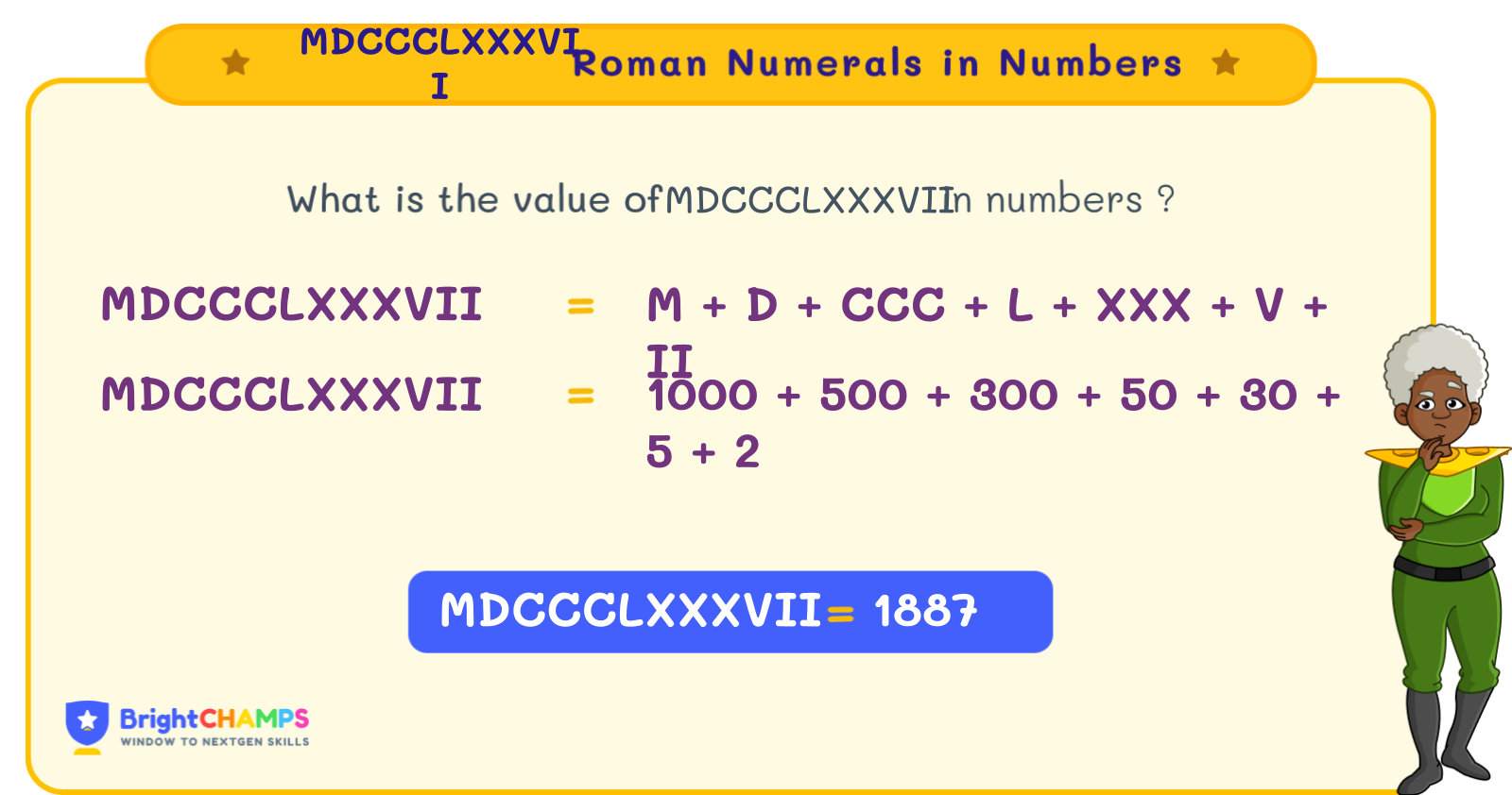 MDCCCLXXXVII Roman Numerals | How to Write MDCCCLXXXVII in Numbers