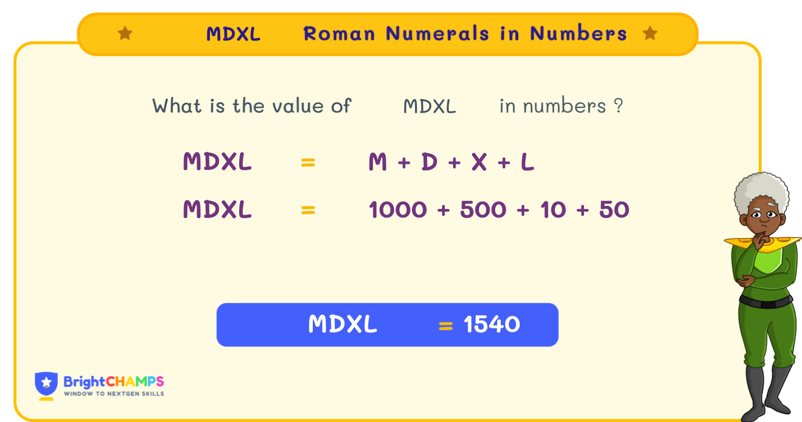 MDXL Roman Numerals | How to Write MDXL in Numbers