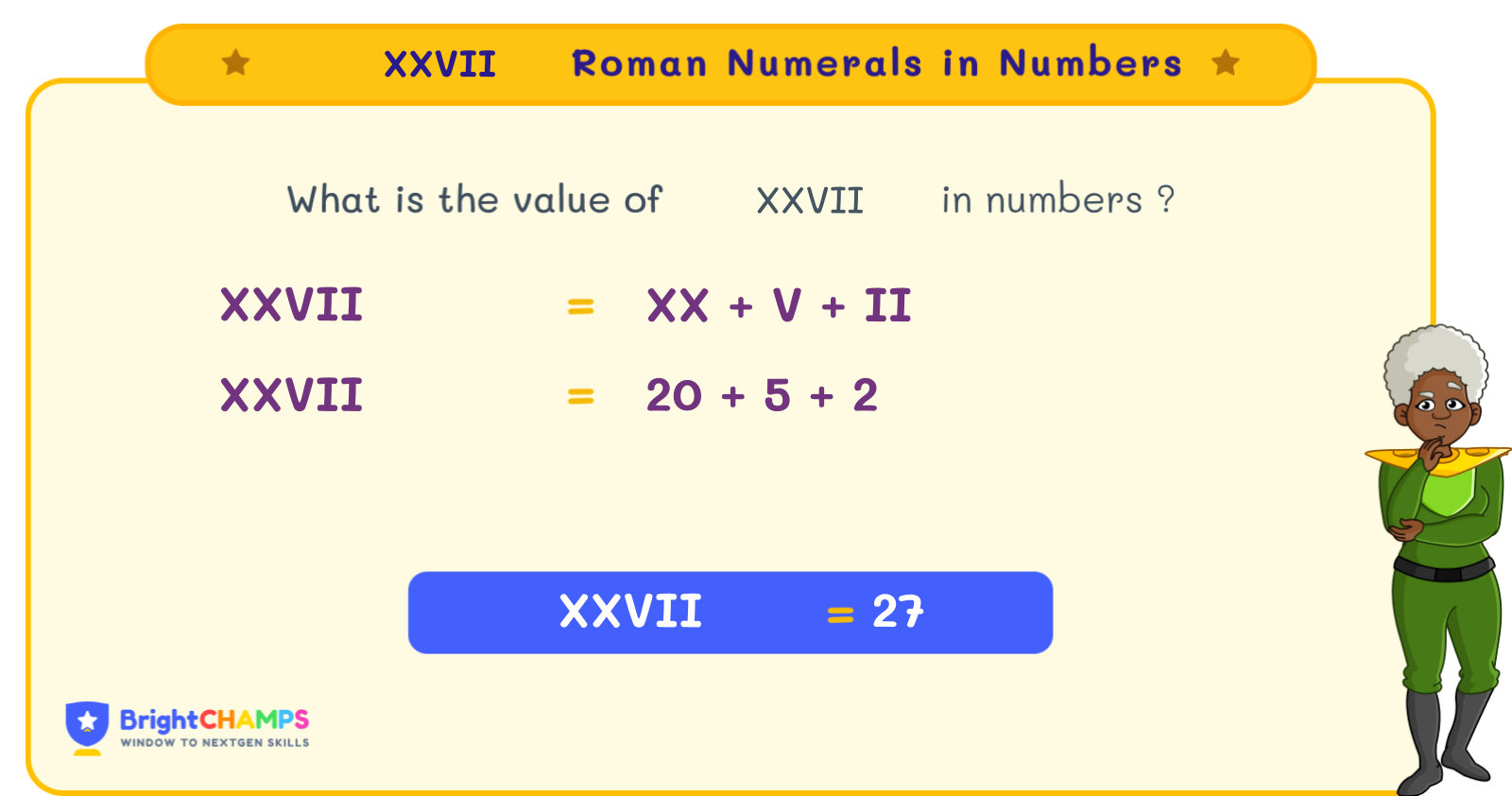 XXVII Roman Numerals | How to Write XXVII in Numbers