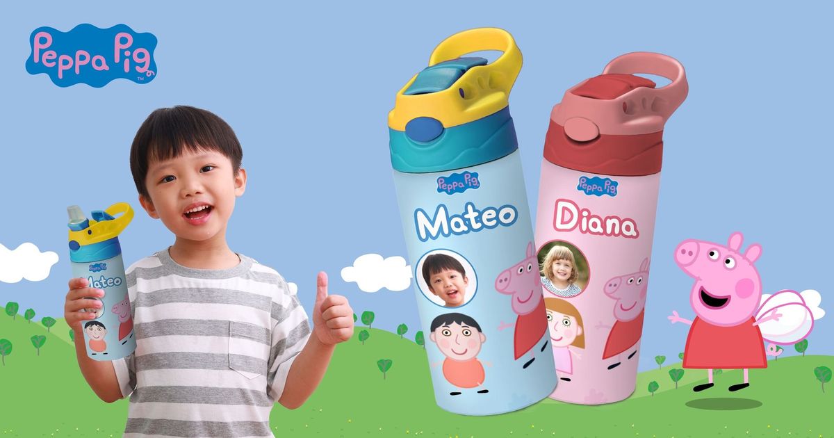 Peppa Pig Drinking Bottle - BubblyDoo | Personalised Children's Books ...