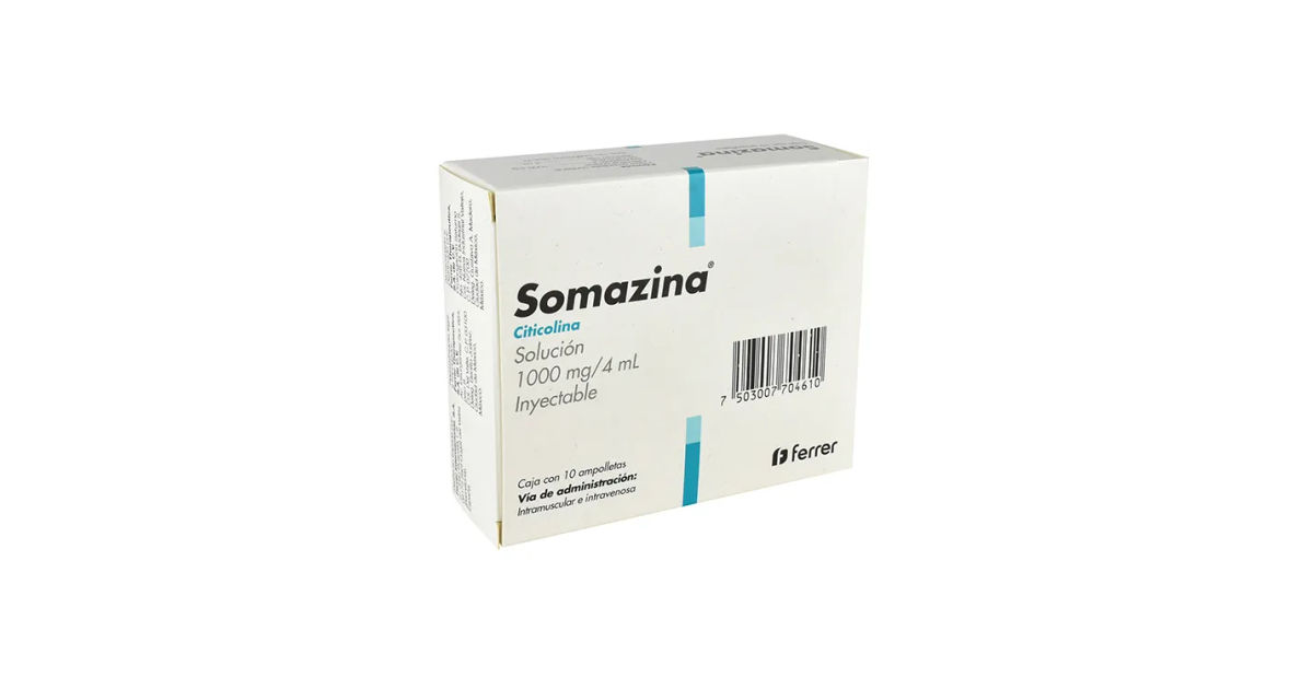 Somazina Citicolina (Ferrer) Solución inyectable 250mg/ml 4 ml (10 ...