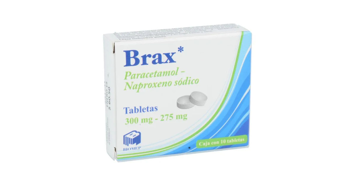 Brax Paracetamol (Acetaminofén), Naproxeno Sódico (Biomep) Tabletas 300 ...