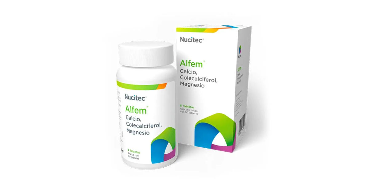 Alfem Calcio, Vitamina D (Calciferol) (Nucitec) Tabletas 600 mg, 200 UI ...