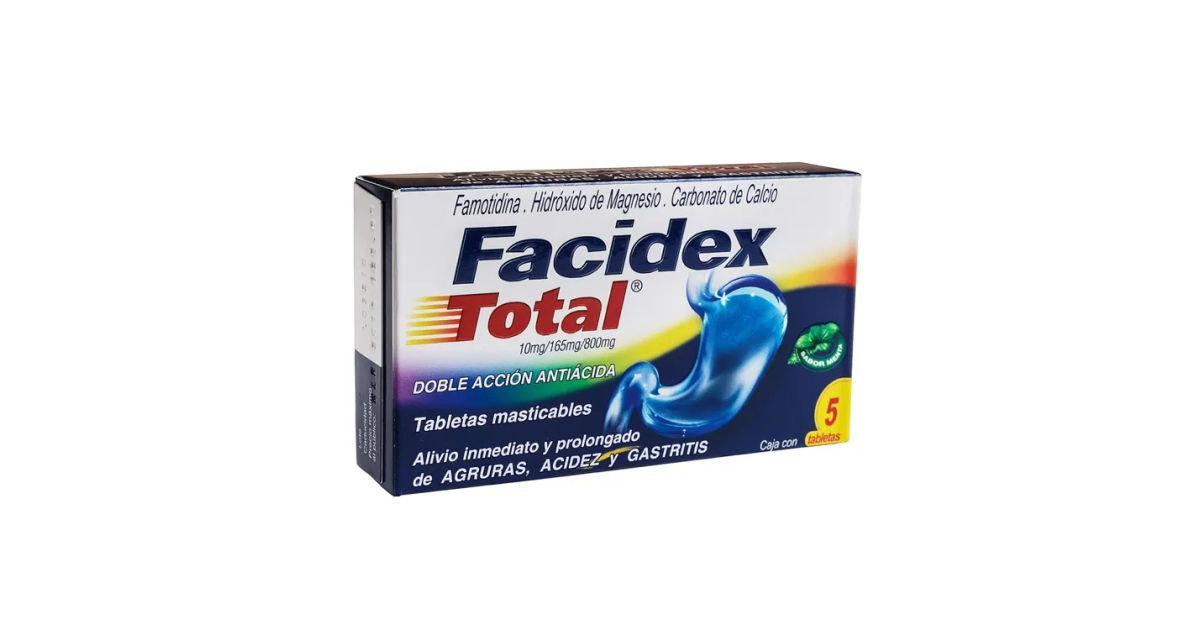 Facidex Total Famotidina, Hidróxido de Magnesio, Carbonato de Calcio ...