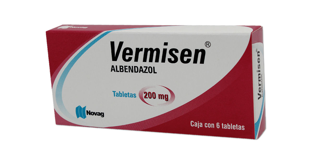 Vermisen Albendazol (Novag) Tabletas 200 mg 6 tabletas (1 caja) | BuscaMed