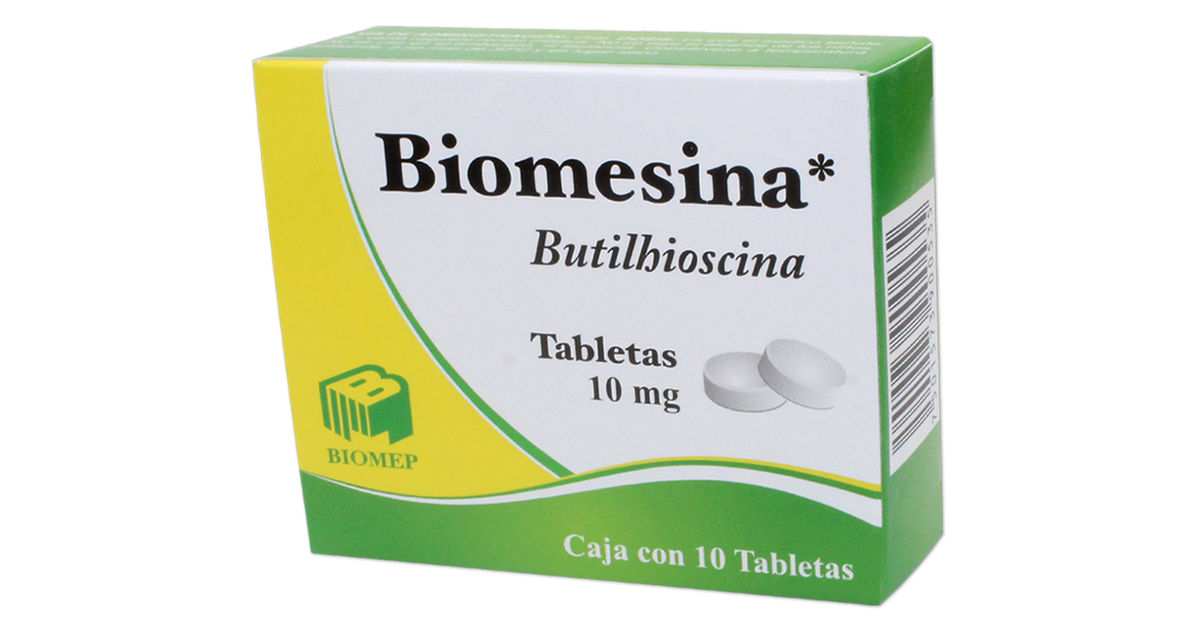 Biomesina Butilhioscina (Biomep) Tabletas 10 mg 10 tabletas (1 caja ...
