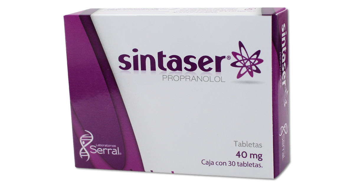 Sintaser Propranolol (Serral) Tabletas 40 mg 30 tabletas (1 caja ...