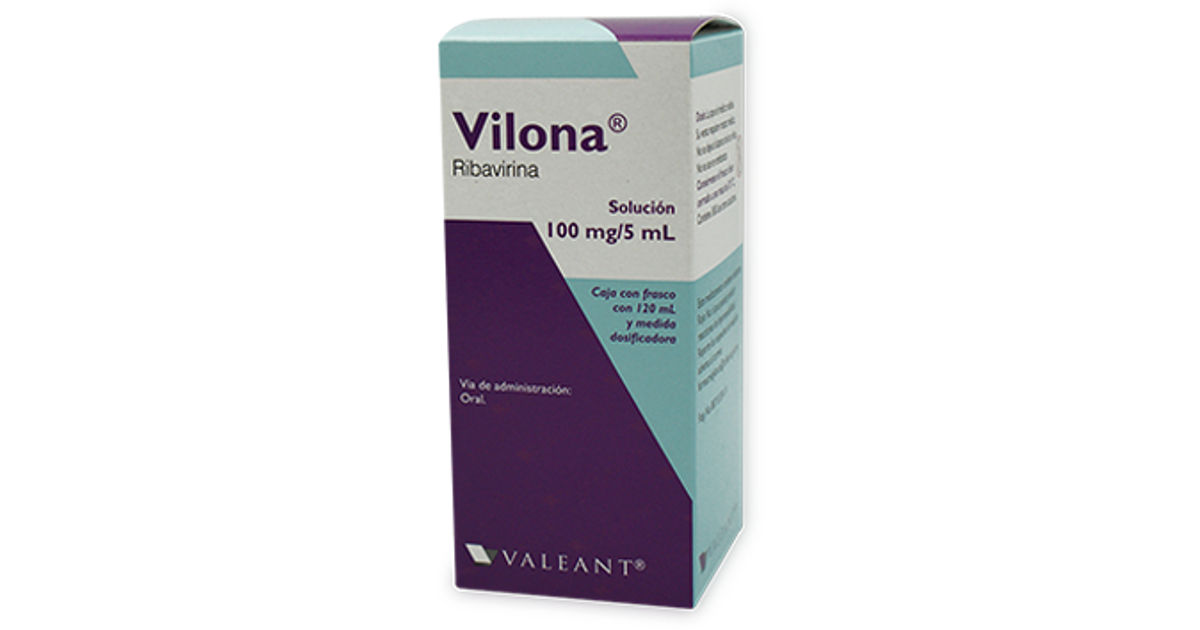 Vilona Ribavirina (Valeant) Solución 100mg/5ml 120 ml (1 frasco y ...