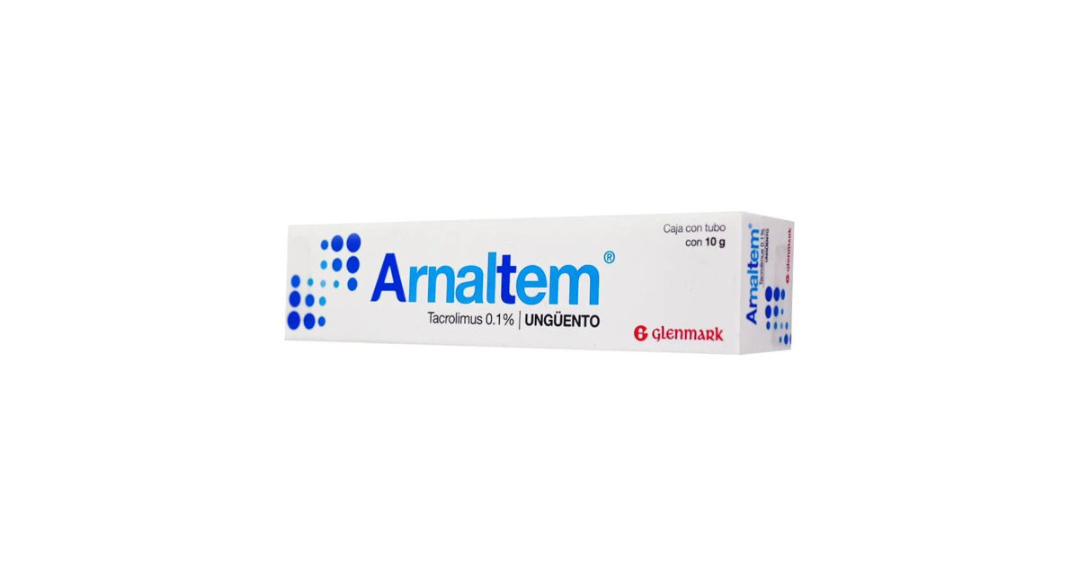 Arnaltem Tacrolimus (Glenmark) Ungüento 0.1% 10 g (1 tubo) | BuscaMed