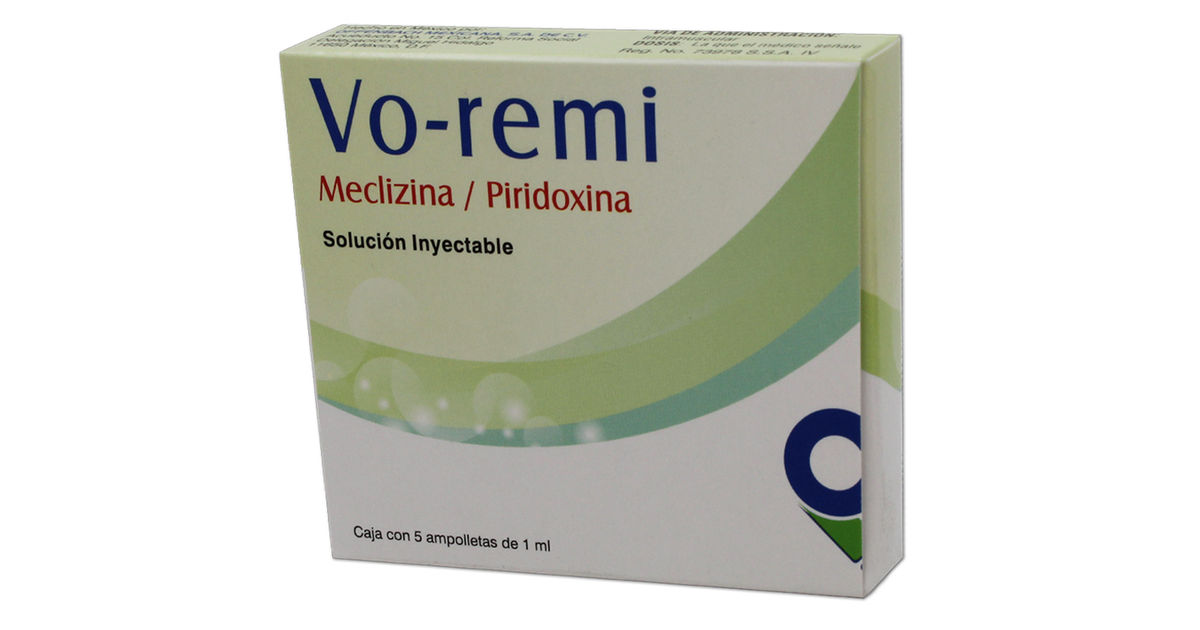 Vo-Remi Meclizina, Piridoxina (Offenbach) Solución inyectable 25mg/ml ...