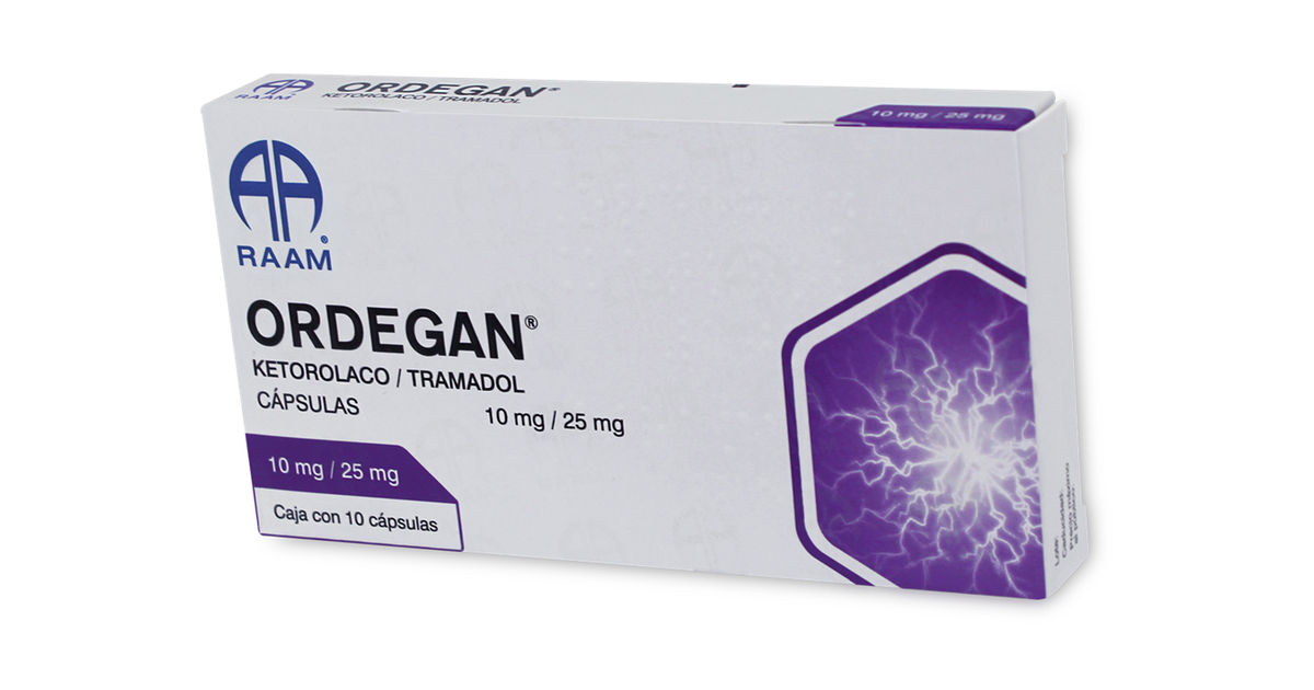 Ordegan Ketorolaco, Tramadol (RAAM) Cápsulas 10 mg, 25 mg 10 cápsulas ...