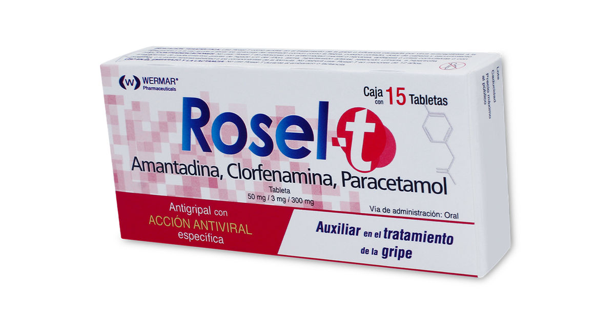 Rosel-T Amantadina, Clorfenamina, Paracetamol (Wermar) Tabletas 50 mg ...