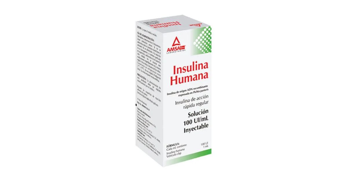 Insulina Humana 100UI Inyectable Acción Rápida 10ml AMSA | BuscaMed