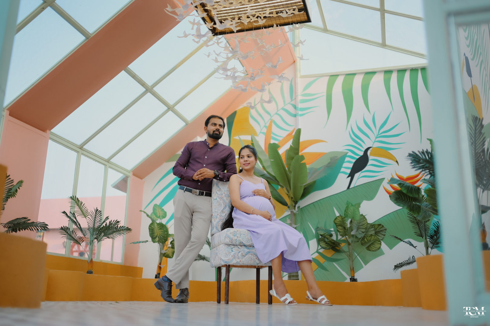 Palm paradise maternity photography set