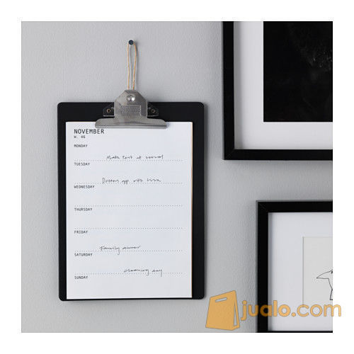 Ikea Valbekant ~ Papan Catatan/Note Hitam Dgn Klip| 33x25Cm |Clipboard ...