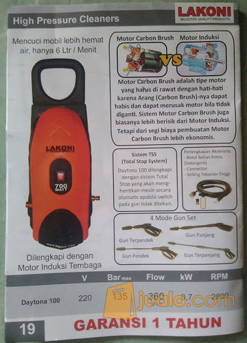 Mesin Steam Mesin Cuci Mobil High Pressure Cleaner Lakoni Daytona 100 ...
