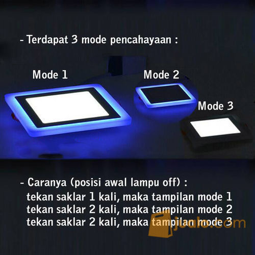 Panel LED KOTAK Ceilling Dua cahaya : ( 12W Putih + 4W Biru ) / INBOW ...