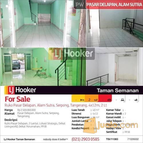 Ruko Pasar Delapan, Alam Sutra, Serpong, Tangerang, 4x12m, 2 Lt di Kota ...
