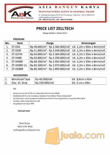 Zelltech Insulasi Atap di Kota Palembang, Sumatera Selatan | Jualo.com