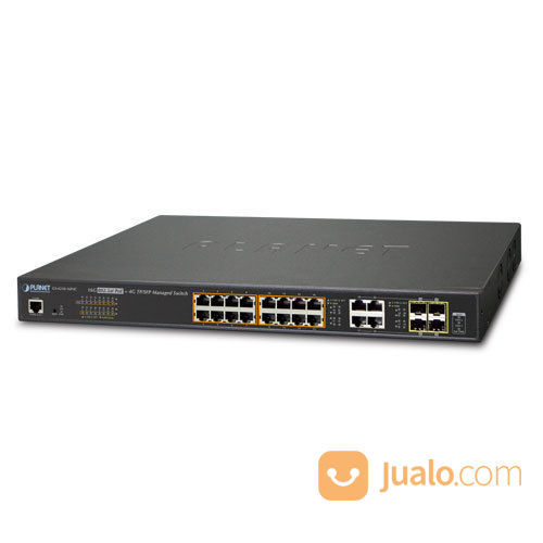 PLANET GS-4210-16P4C 16-Port Gigabit 802.3at PoE, 4-Port Gigabit TP/SFP Combo Managed Switch ...