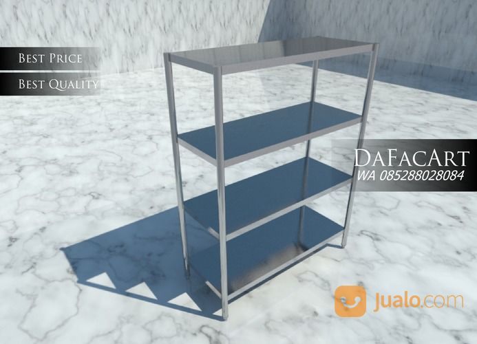 Rak Gudang Solid Stainless Steel 4 Tingkat Stockroom Stock Room Kitchen ...