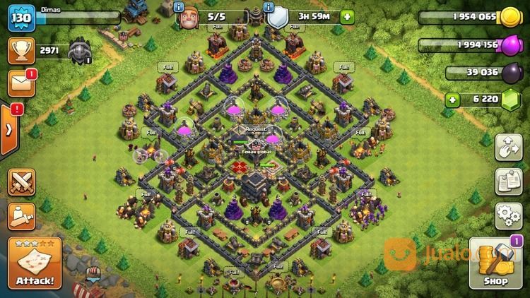 Akun Coc TH 9 Mentok di Kota Palu, Sulawesi Tengah | Jualo.com