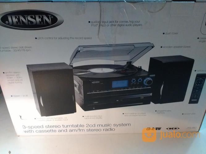 Jensen JTA-980 3-Speed Turntable 2-CD System With Cassette And AM/FM ...
