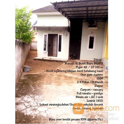 Rumah Type 48 Tanah Luas Di Bukit Baru Musi 2 di Kota Palembang ...