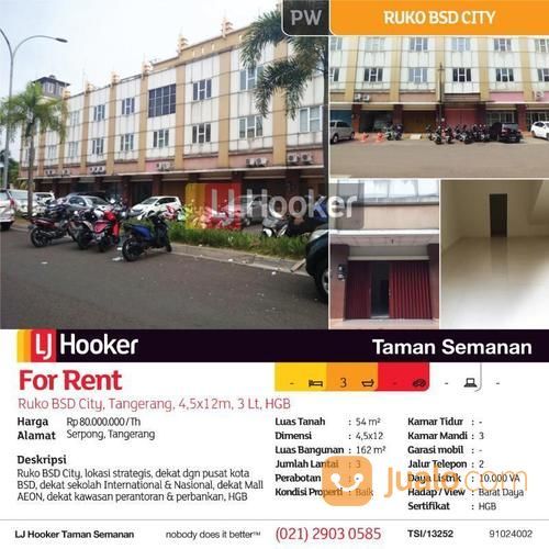 Ruko BSD City, Tangerang, 4,5x12m, 3 Lt, HGB di Kota Tangerang Selatan ...